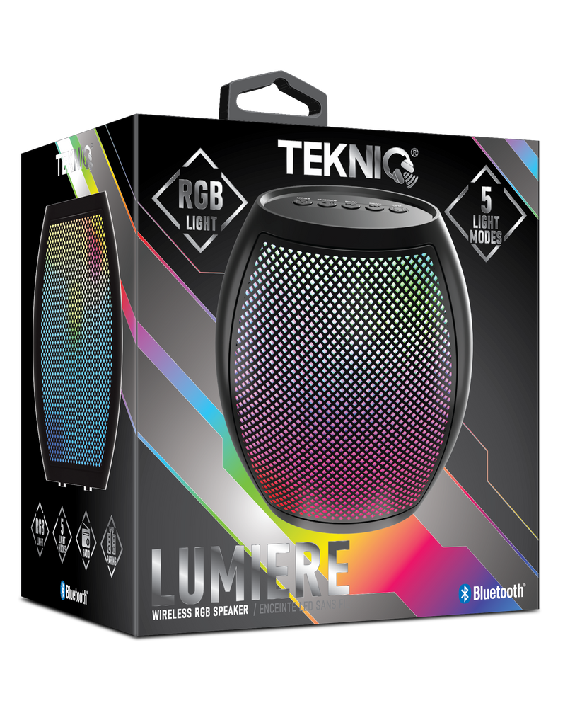 Tekniq Lumiere Bluetooth V5.2 RGB Speaker & Radio – online.bb
