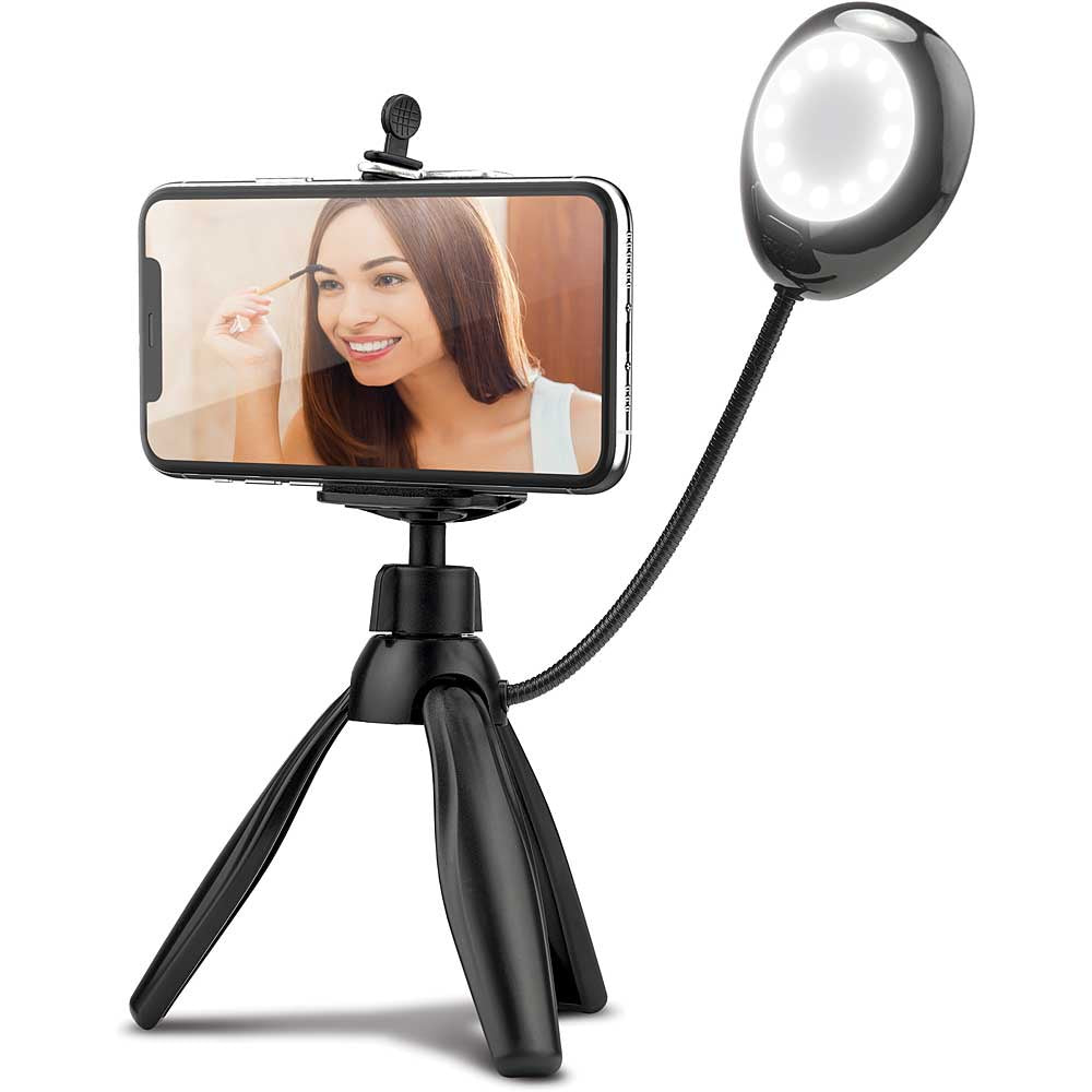 SLIDE Mini Vlogger w/ Table Tripod, Smartphone Holder & Dimmable Vlogg ...