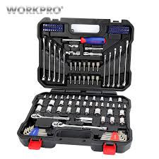 Workpro 145 Piece Mechanic's Tool Set 1/4-inch and 3/8-inch Drive Sock ...