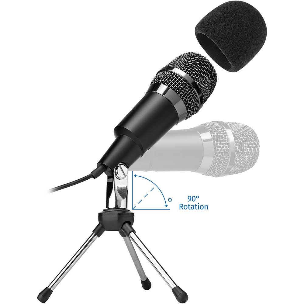 Slide Podcasting KIT: USB Condenser Mic, Mini Tripod & Windscreen POP ...
