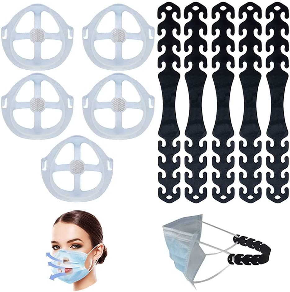Pulivia 3D Mask Bracket w/ Inner Support Frame & Adjustable Mask Strap ...